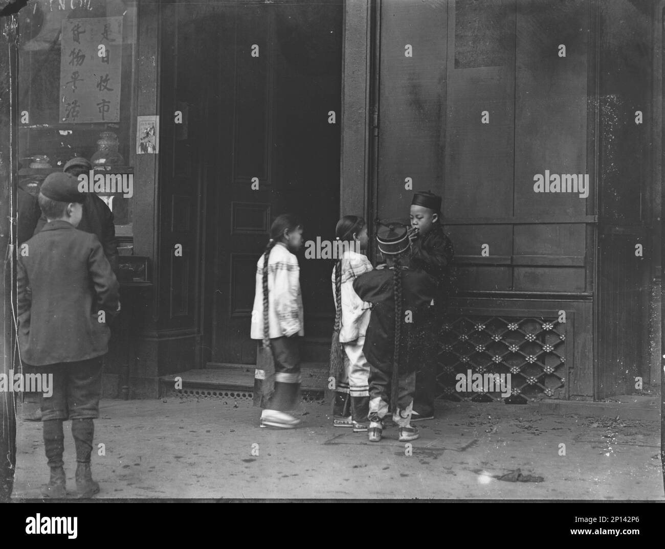 His first cigar, Chinatown, San Francisco, between 1896 and 1906 Stock ...
