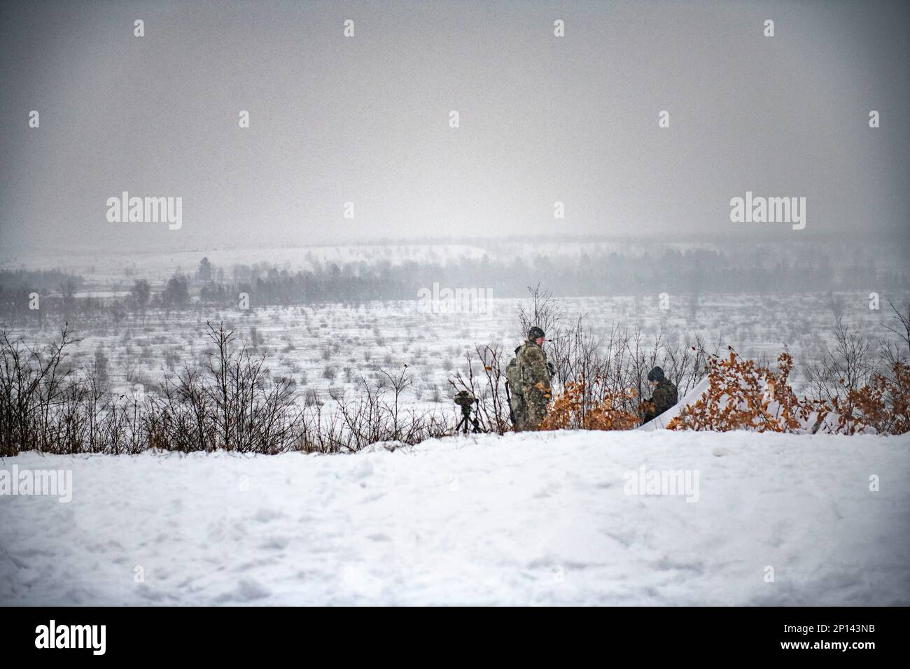 1-120th Field Artillery Regiment forward observers spot targets and ...