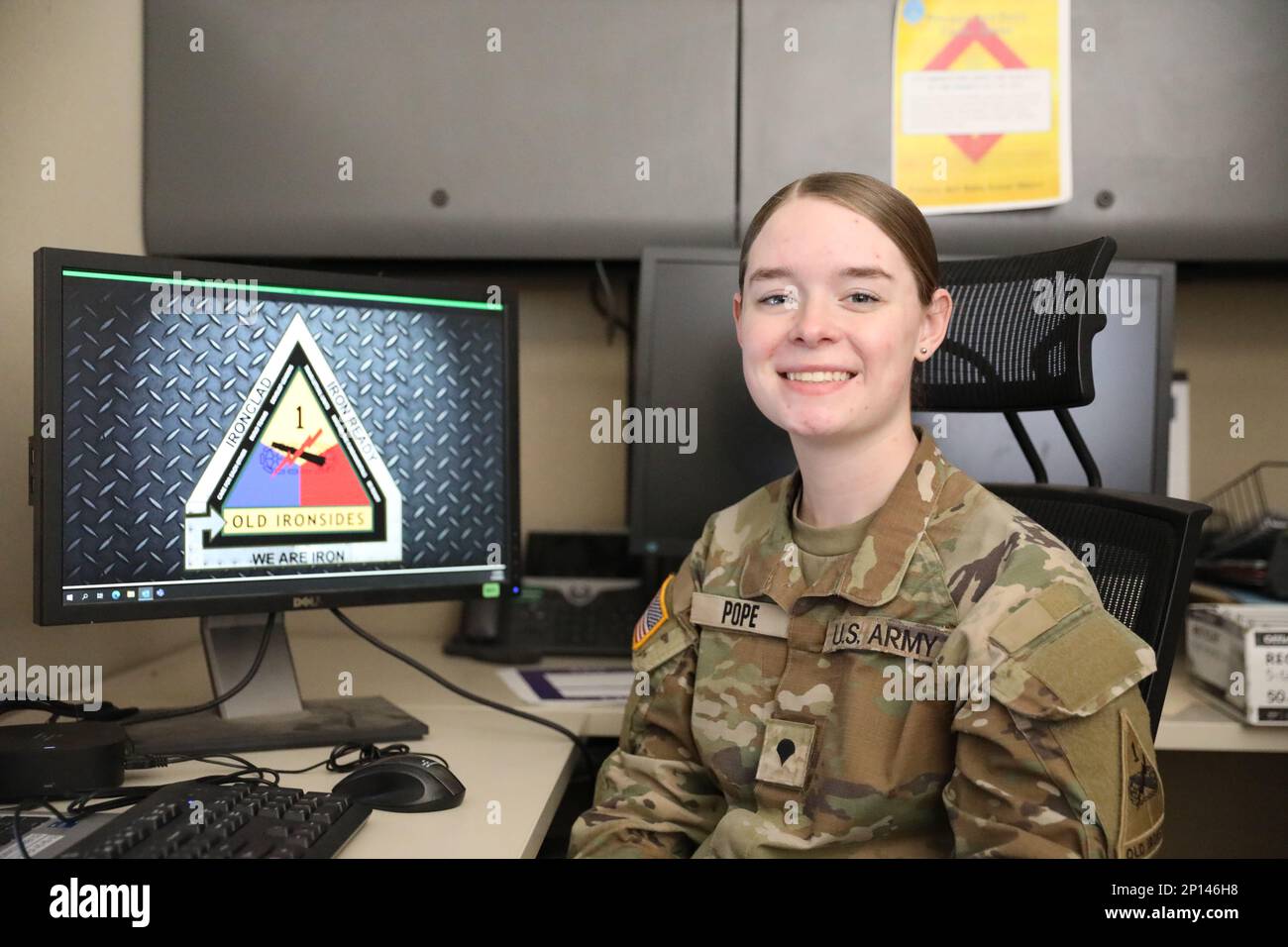 U.S. Army Spc. Aubrey Pope, a human resources specialist with ...