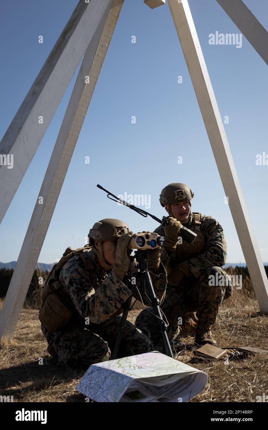 U.S. Marine Corps Cpl. Nathaniel Soto (left), a fire support man, and ...