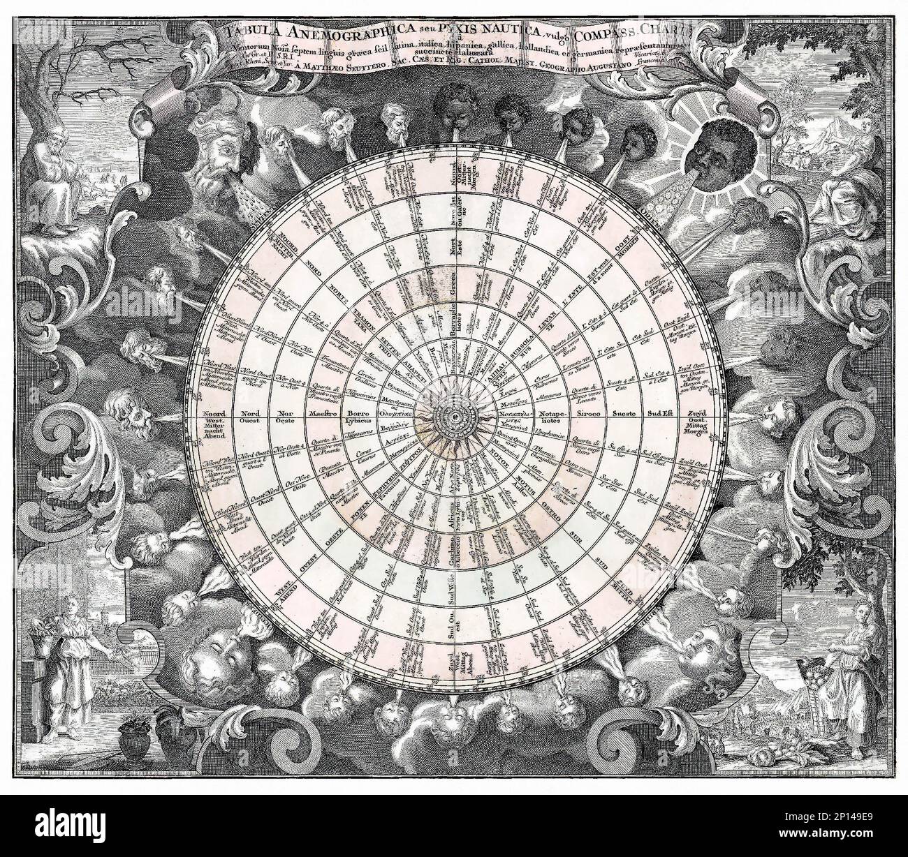 Antique world map circular Cut Out Stock Images & Pictures - Alamy