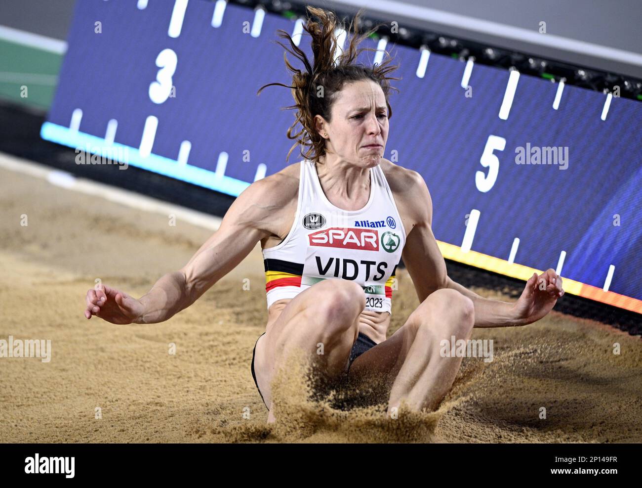 Belgian Noor Vidts pictured during the long jump event of the women's ...