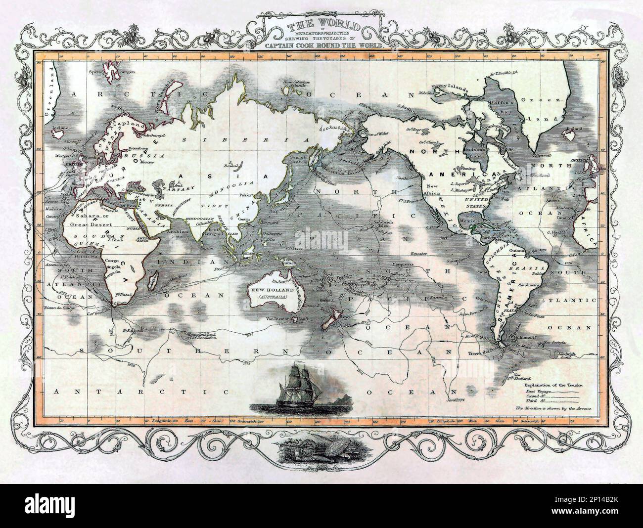 James cook map north america hi-res stock photography and images - Alamy
