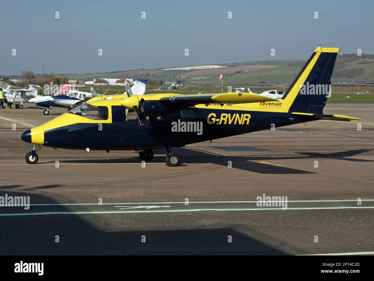 A Partenavia P.68B Victor of Ravenair at Brighton City Airport Stock ...