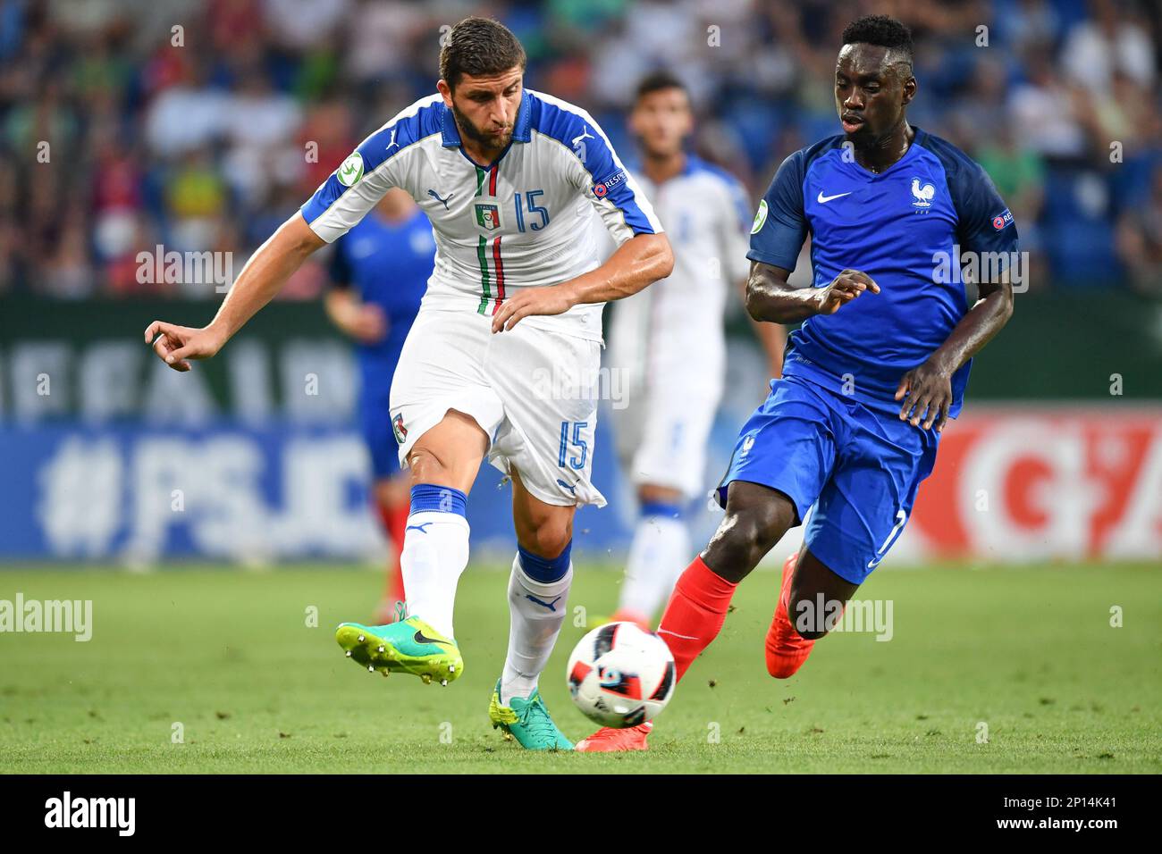 Italy's Mauro Coppolaro, left, and France's Jean-Kevin Augustin during ...