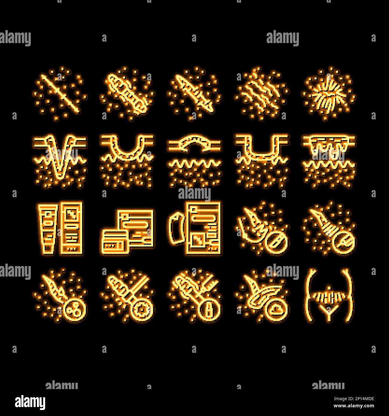 Scar After Trauma Or Surgery neon glow icon illustration Stock Vector ...