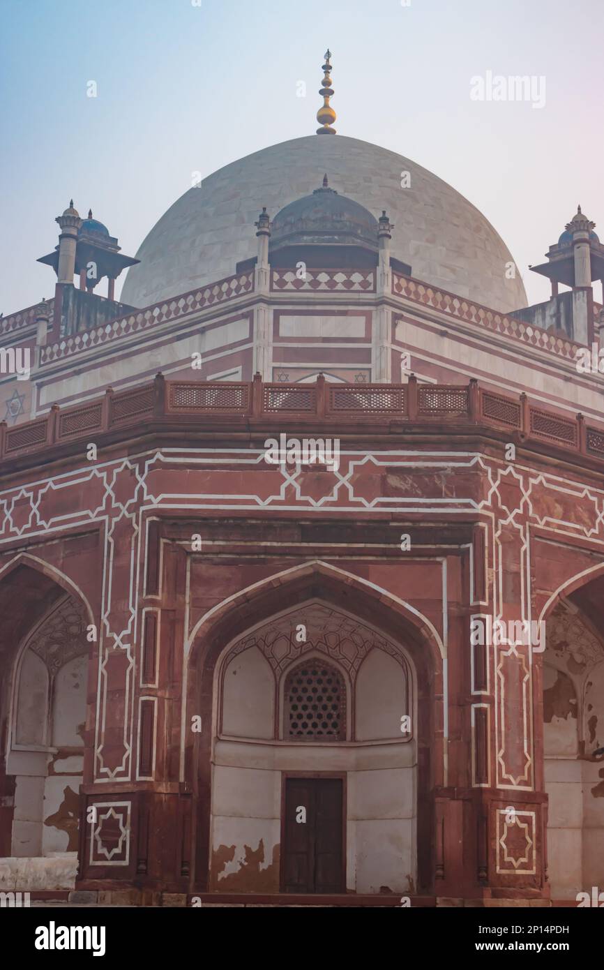 Humayun tomb misty morning from hi-res stock photography and images - Alamy