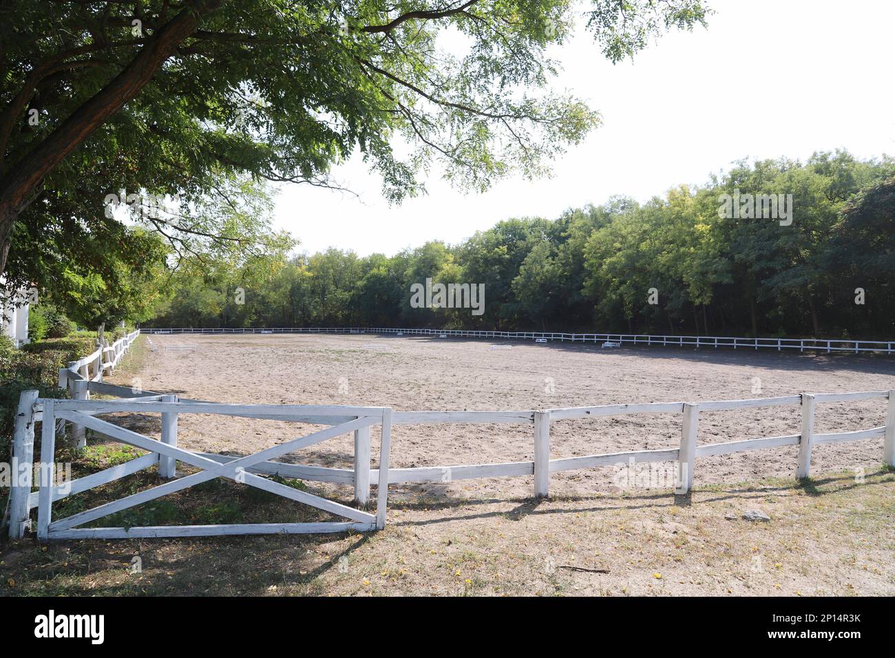 Beautiful photo of empty equestrian field for horse training ...