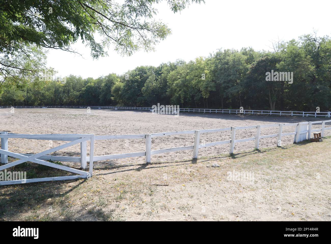 Beautiful photo of empty equestrian field for horse training ...