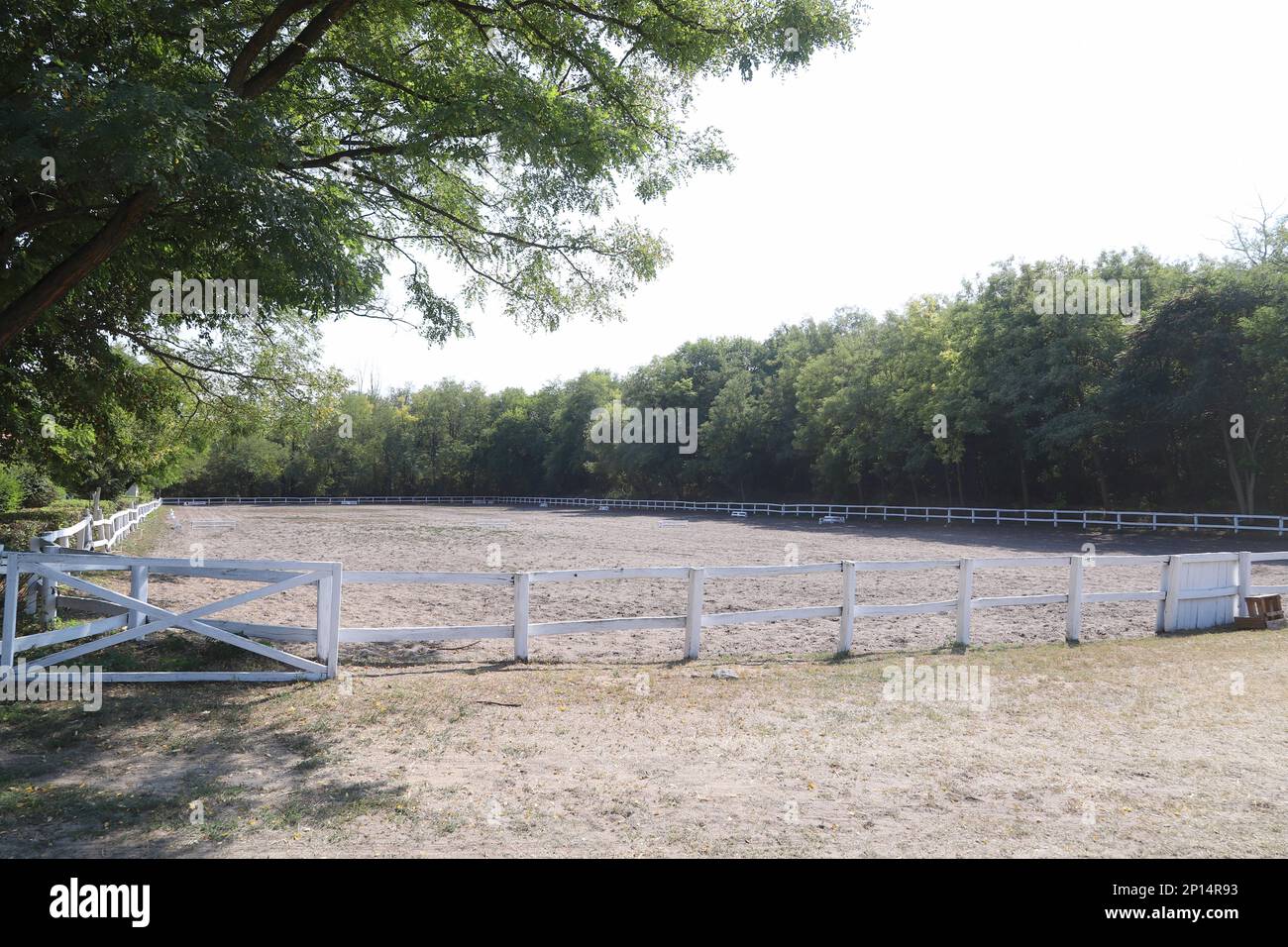 Beautiful photo of empty equestrian field for horse training ...