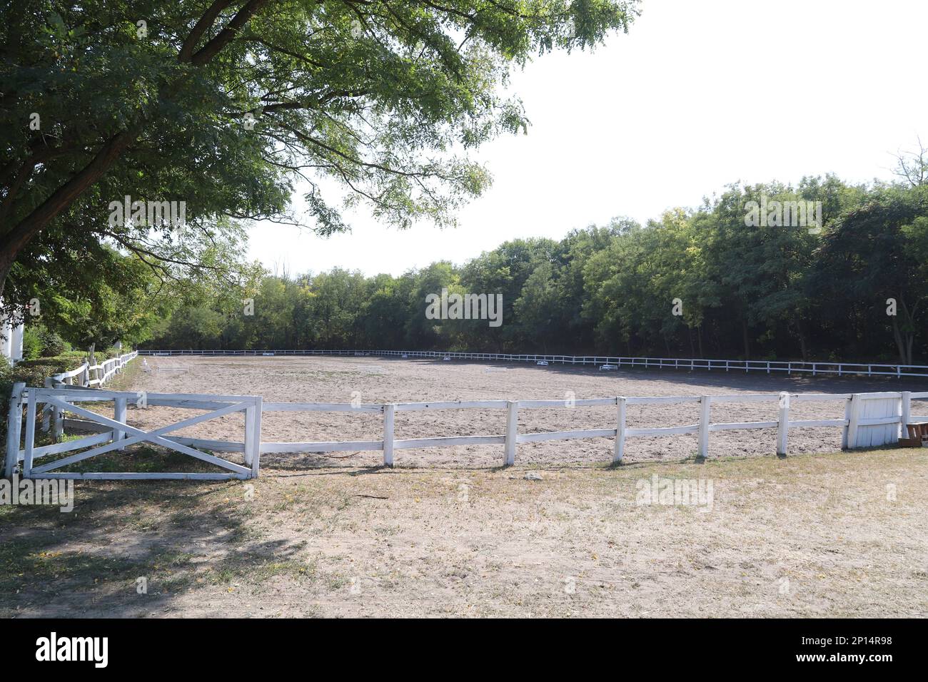 Beautiful photo of empty equestrian field for horse training ...