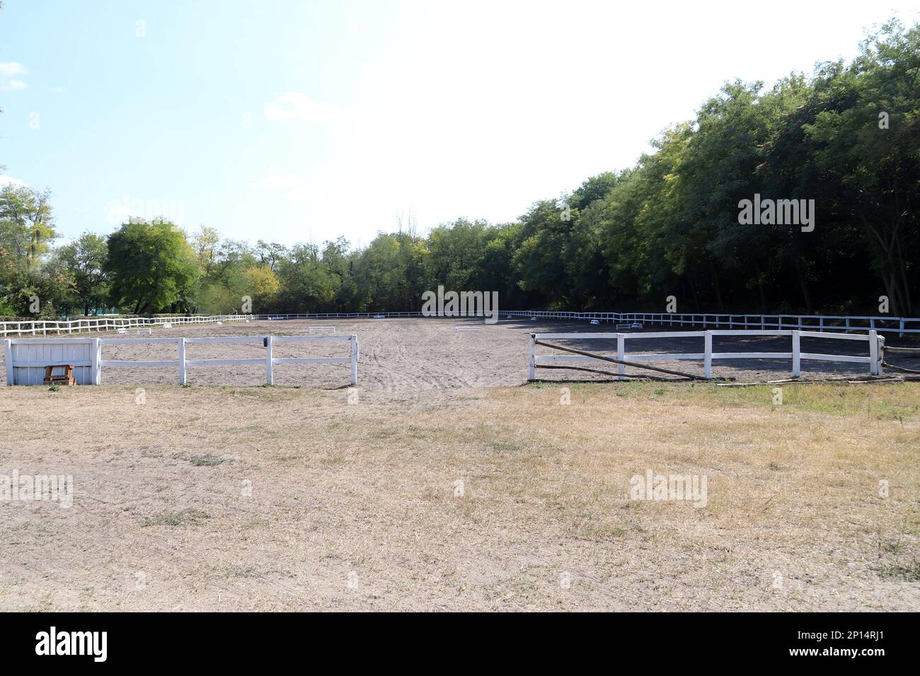 Beautiful photo of empty equestrian field for horse training ...