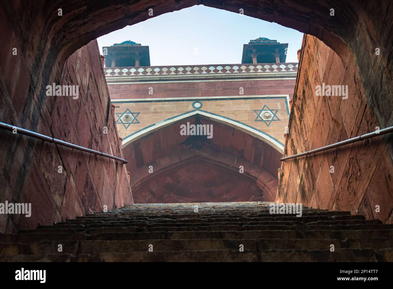 humayun tomb exterior view at misty morning from unique perspective ...