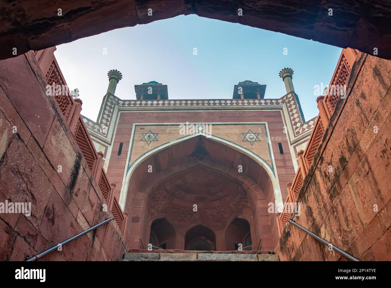 humayun tomb exterior view at misty morning from unique perspective ...