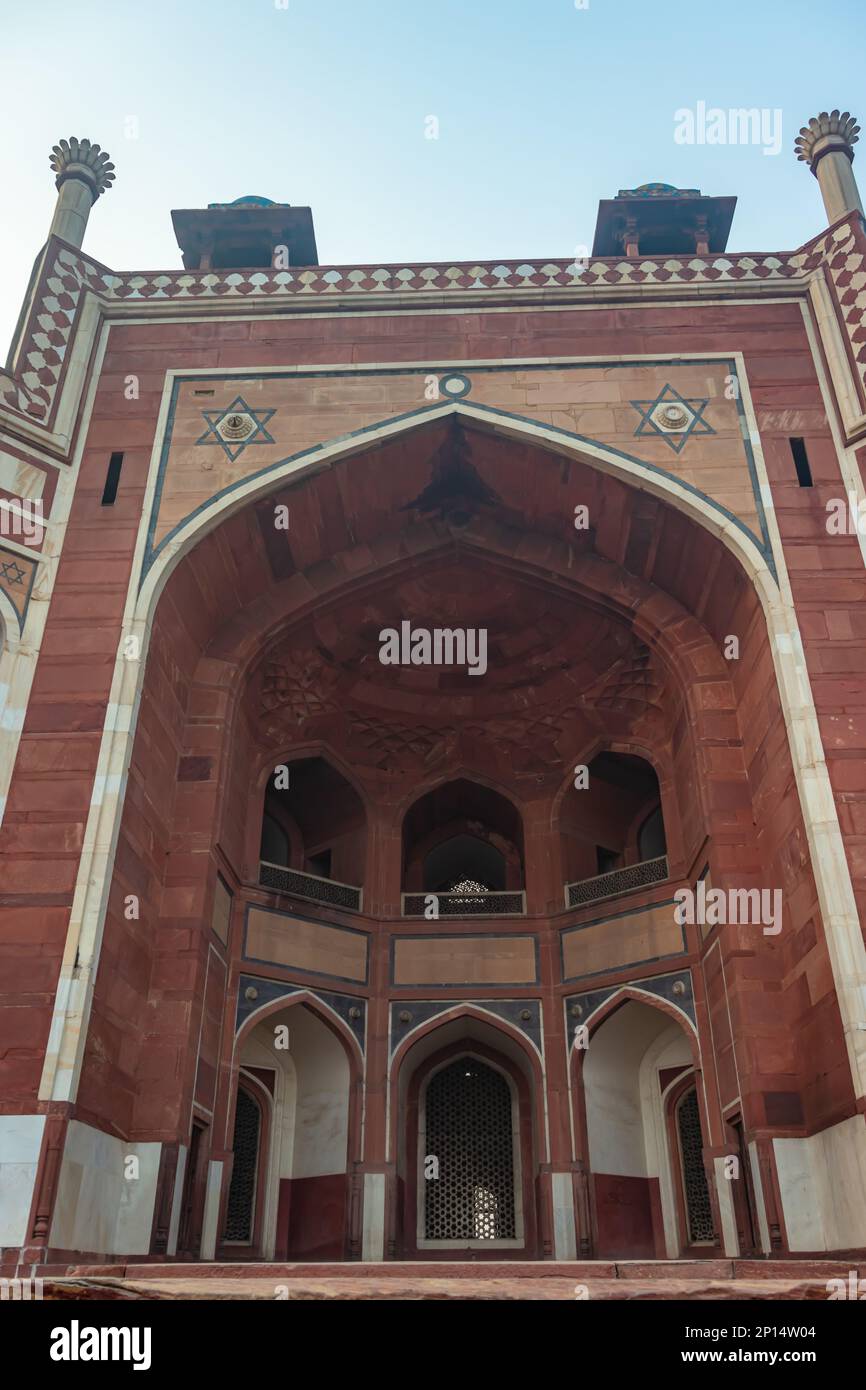 humayun tomb exterior view at misty morning from unique perspective ...