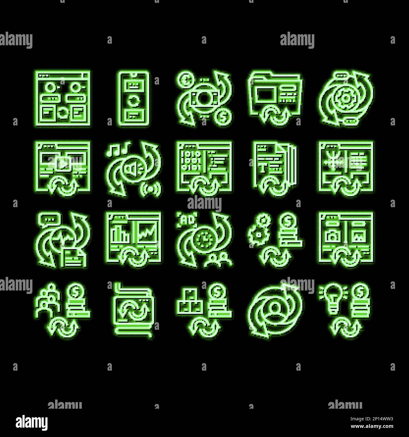 Converter Application neon glow icon illustration Stock Vector Image ...