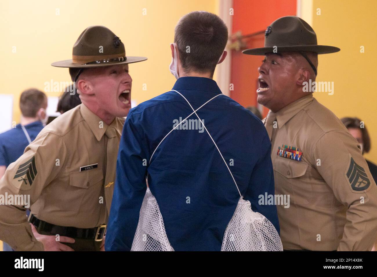 U.S. Marine Corps Sgt. Justin Vancl, left, and Staff Sgt. Fernando ...