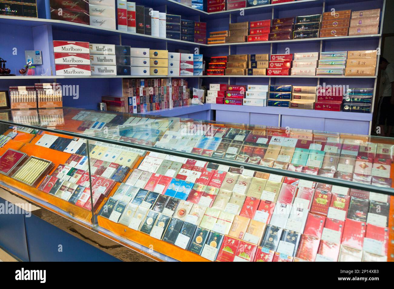 Display of cigarettes and other tobacco based smoking products from ...