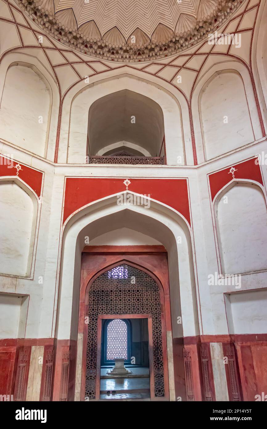 humayun tomb inside view at morning from unique perspective Stock Photo ...