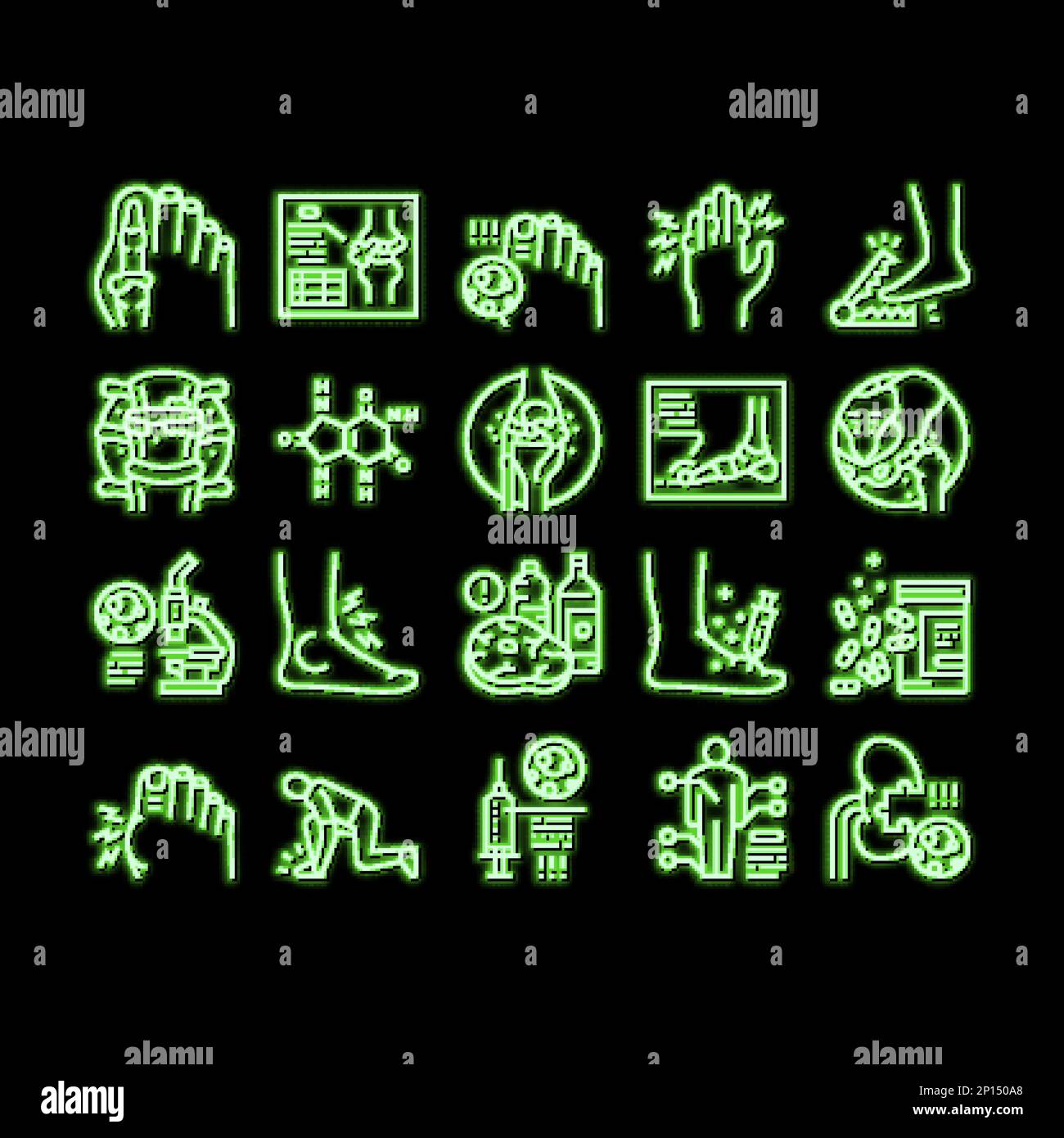 Gout Health Disease neon glow icon illustration Stock Vector Image ...