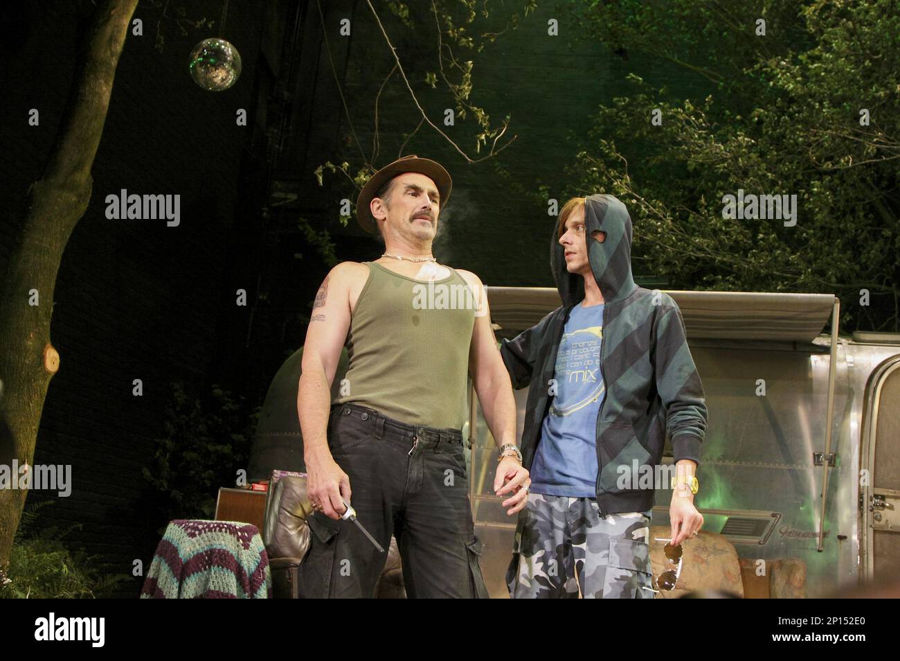 l-r: Mark Rylance (Johnny 'Rooster' Byron), Mackenzie Crook (Ginger) in ...