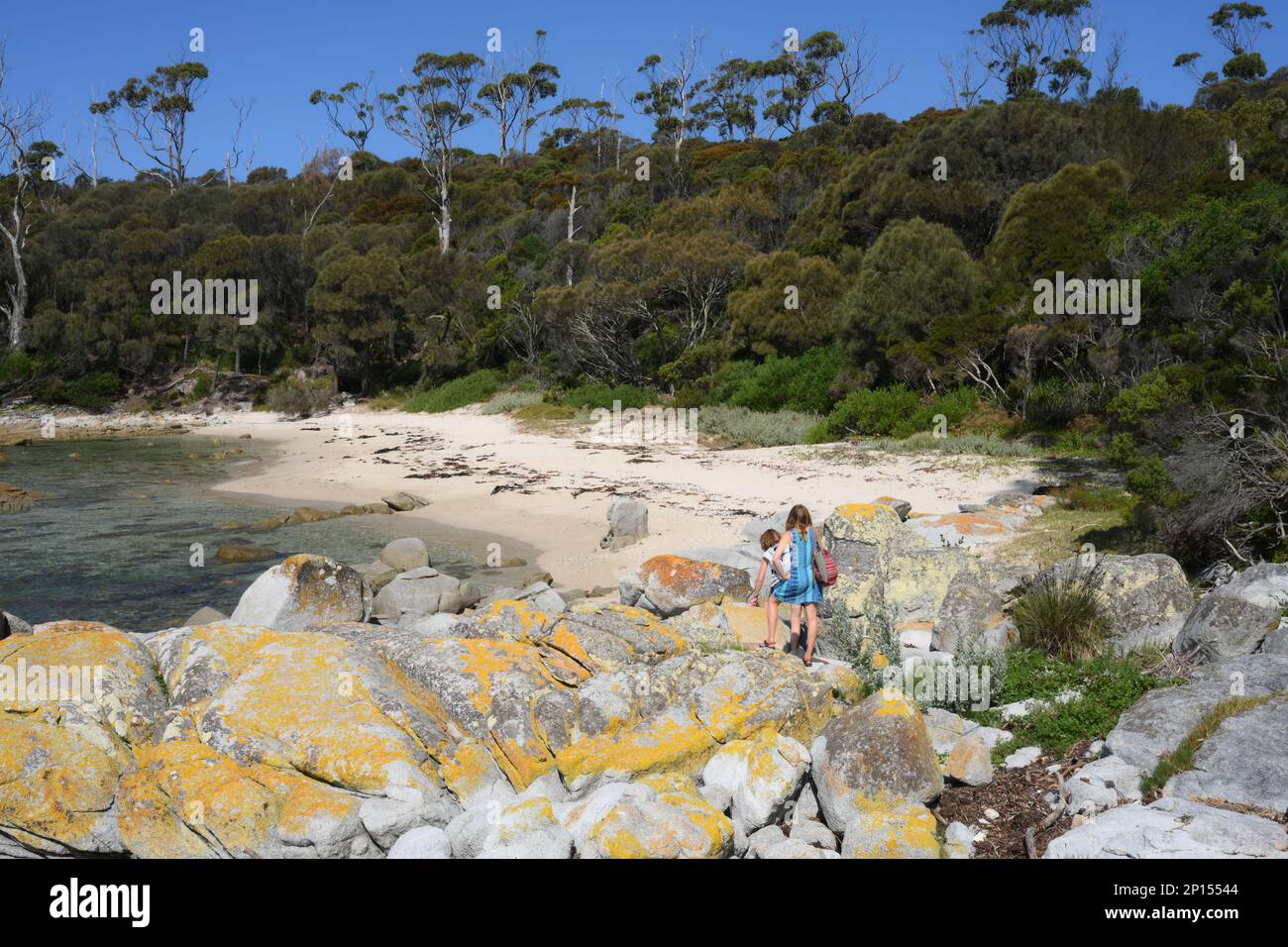 Two people discover the exotic charms of Skeleton bay Stock Photo - Alamy