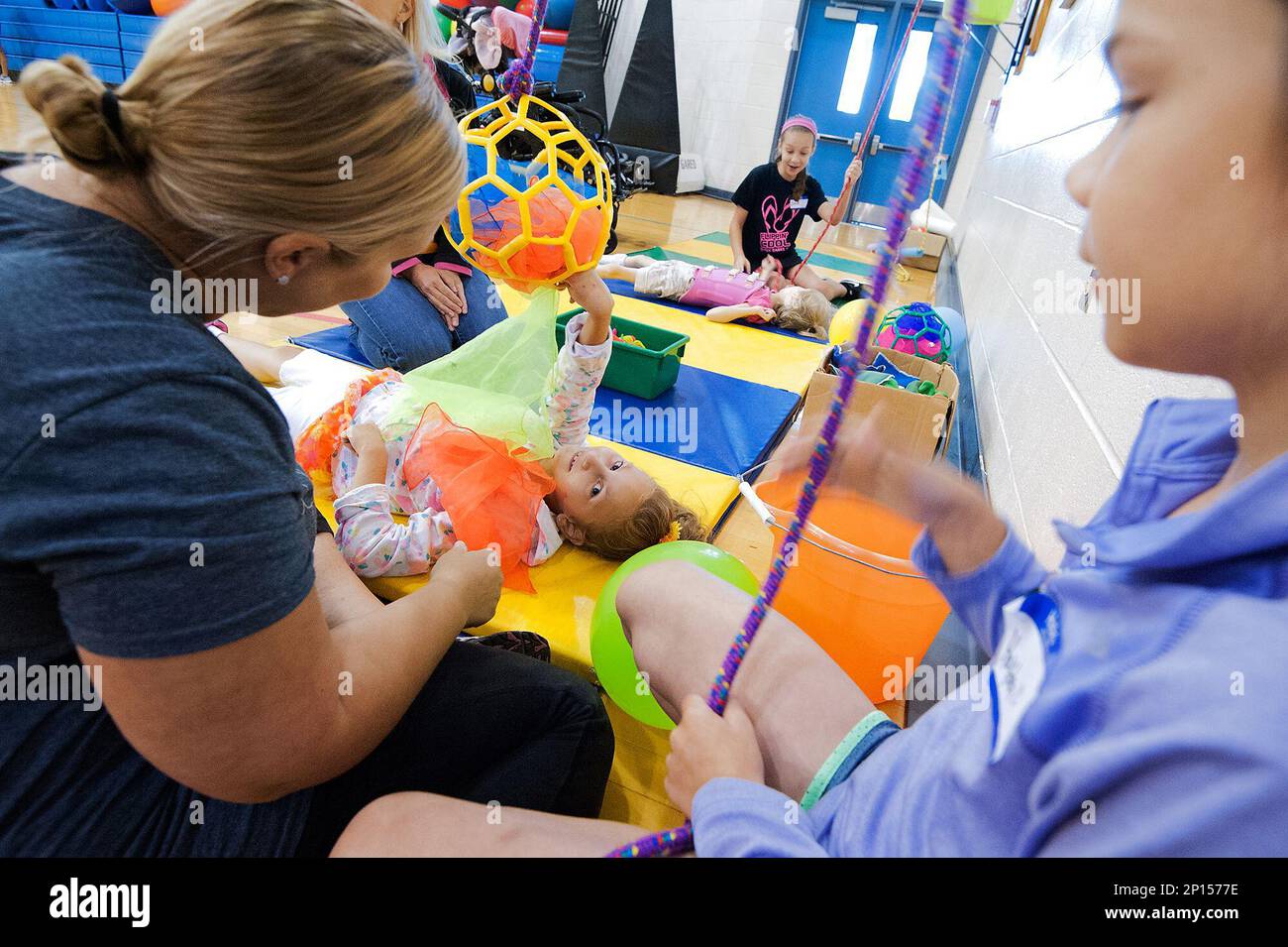 In this Monday, July 18, 2016 photo, Sierra Hamblin plays a game with ...