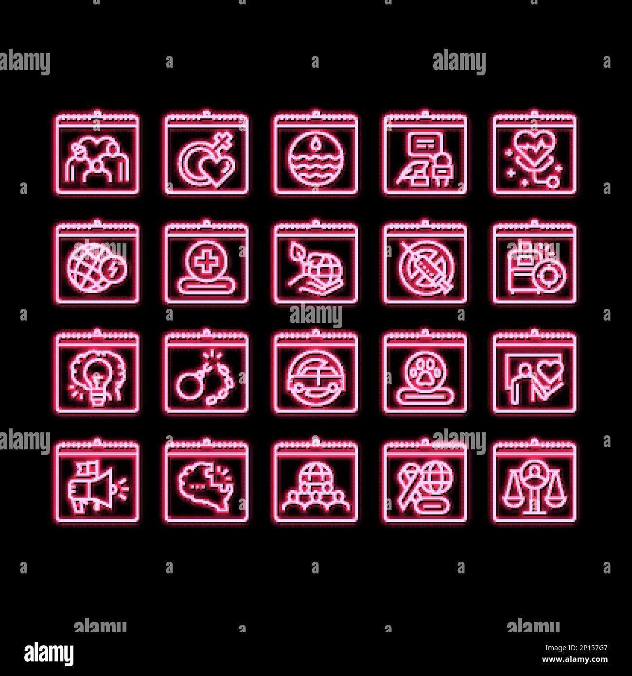 World animal day neon icons hi-res stock photography and images - Alamy