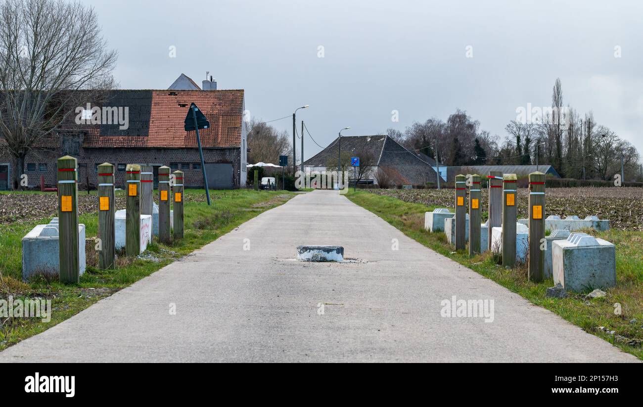 Merchtem, Flemish Brabant Region, Belgium, Feb. 25 2023 - Tractor speed ...