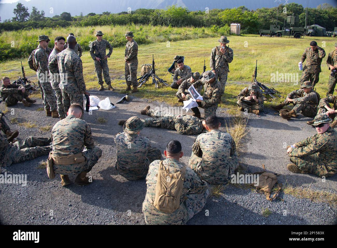U.S. Marines and Navy Sailors with Marine Air Control Squadron 4 ...