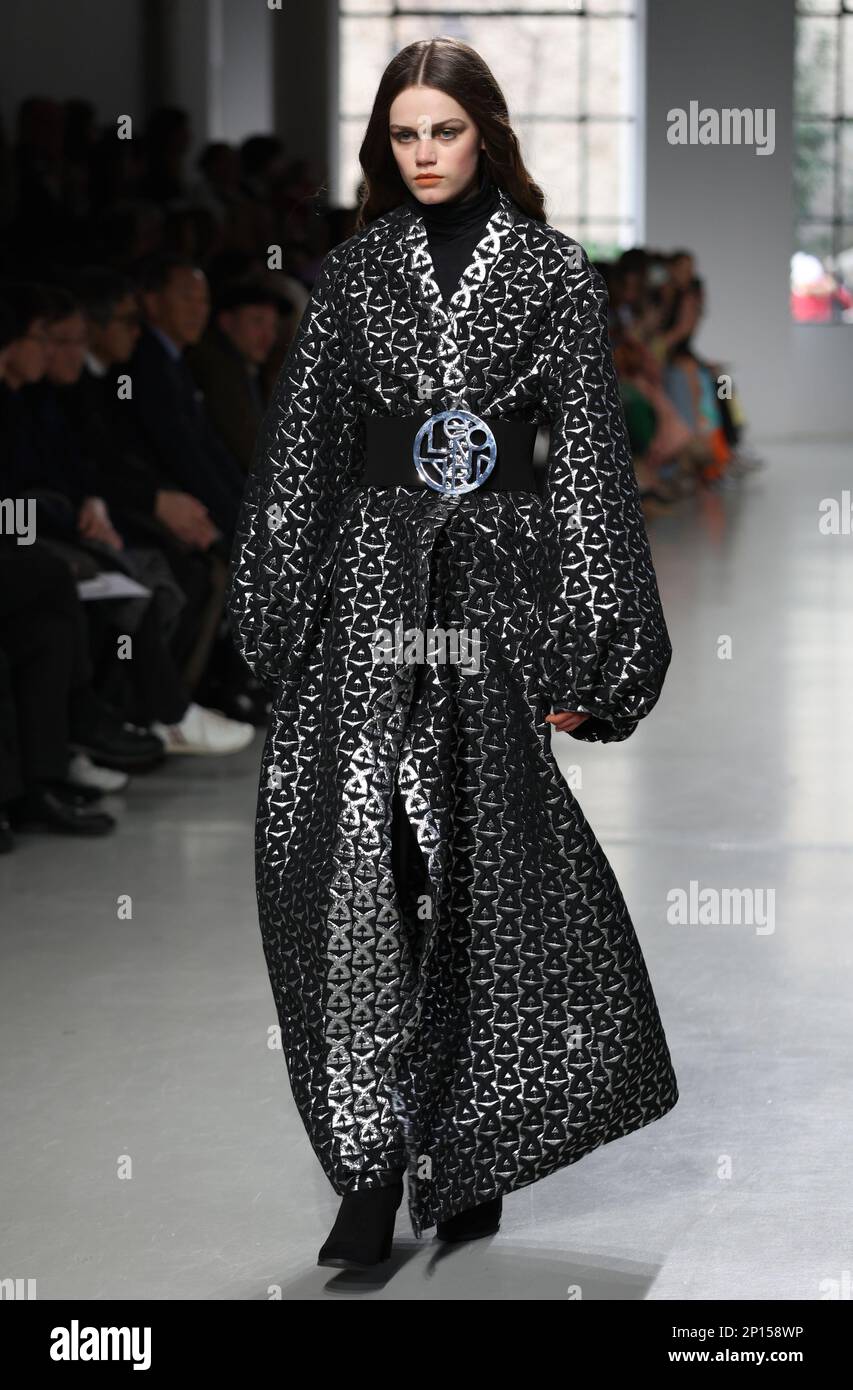 Paris, France. 03rd Mar, 2023. A model takes to the catwalk during Leonard's show as part of the ...