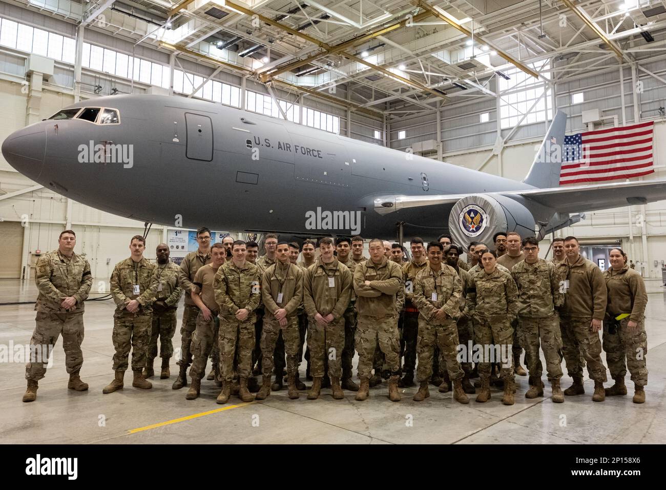Airmen assigned to the 305th Maintenance Squadron aircraft maintenance check team pose for a ...