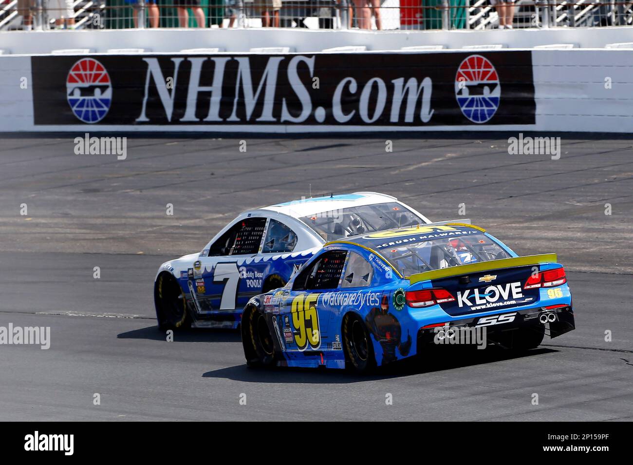 Regan Smith (7) and Michael McDowell (95) during the NASCAR New ...