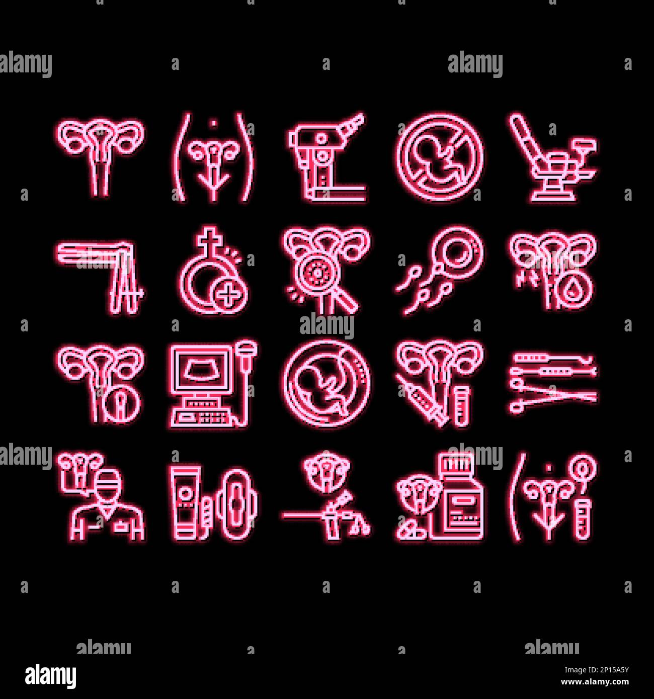 Gynecology Treatment neon glow icon illustration Stock Vector Image ...