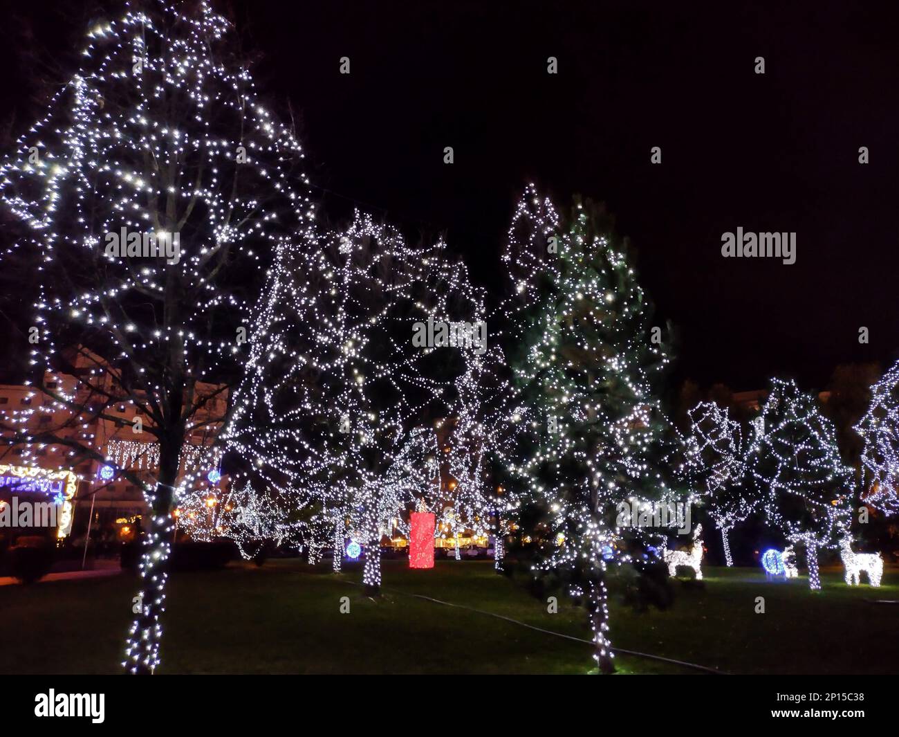 Christmas lights in Baia Mare city, Romania Stock Photo - Alamy