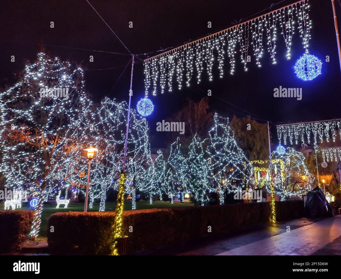 Christmas lights in Baia Mare city, Romania Stock Photo - Alamy