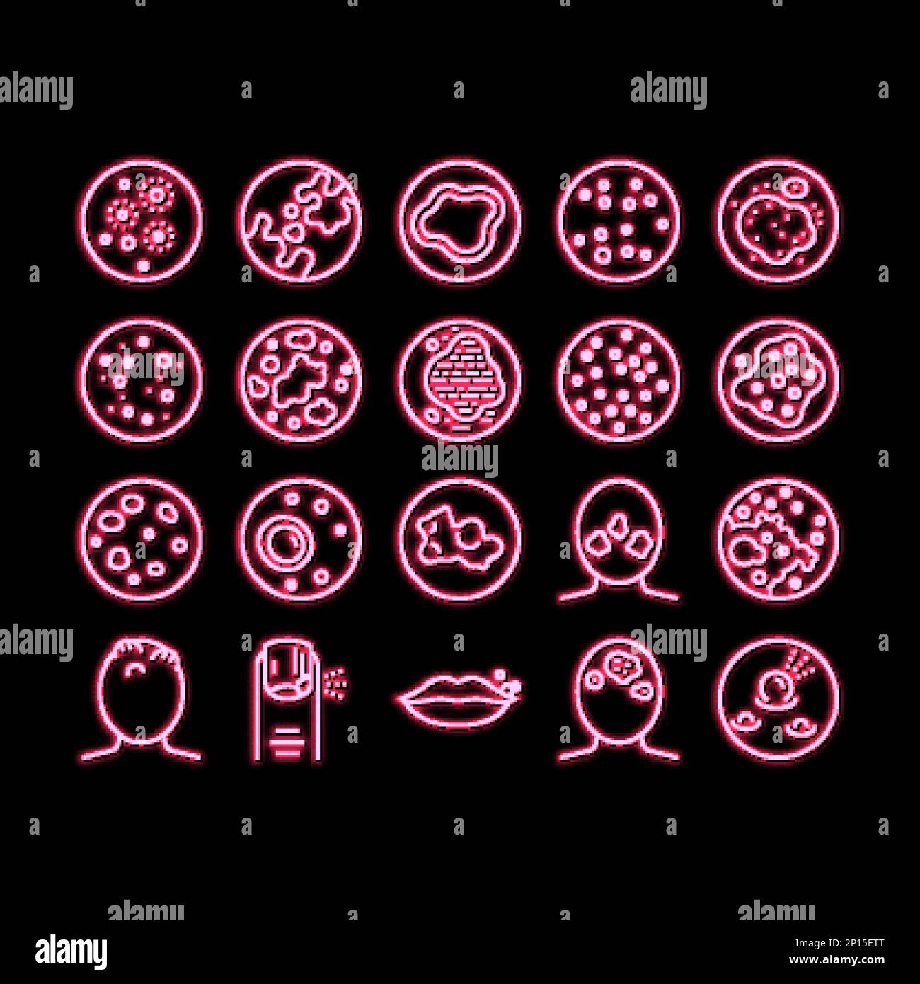 Skin Disease Symptom neon glow icon illustration Stock Vector Image ...