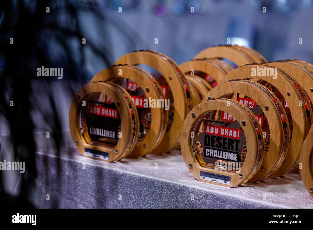 Trophies during the Prize Giving Ceremony of the 2023 Abu Dhabi Desert ...