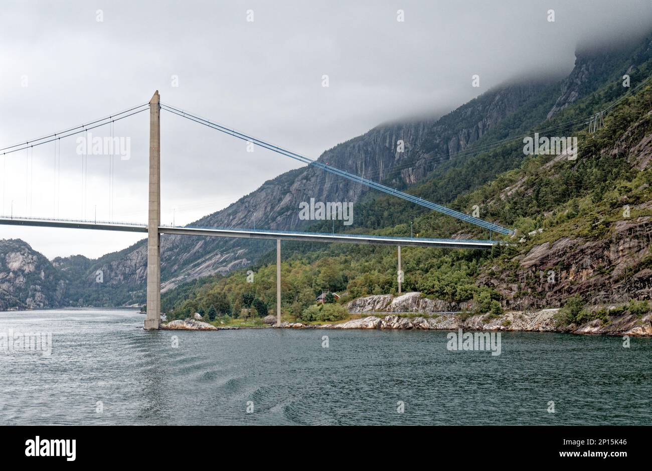 Stavanger city bridge, a cable bridge to the city's islands, with the ...