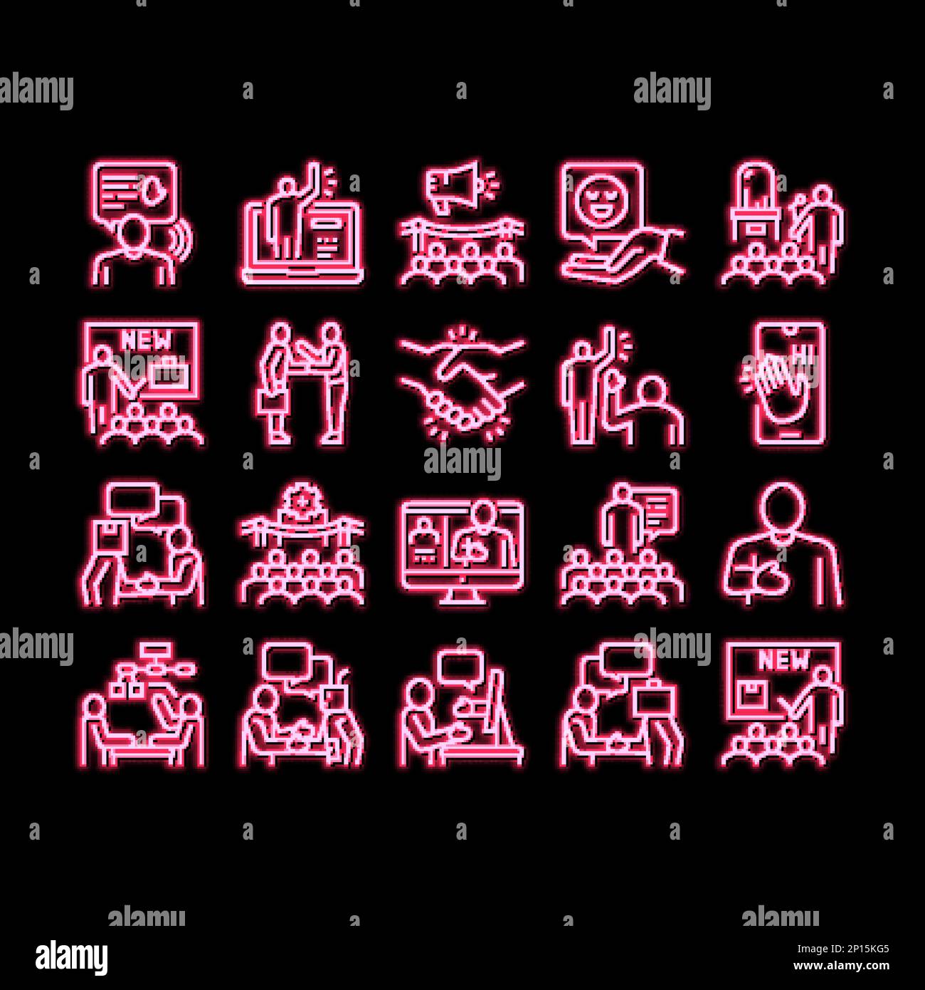 Introduction Speech neon glow icon illustration Stock Vector Image ...