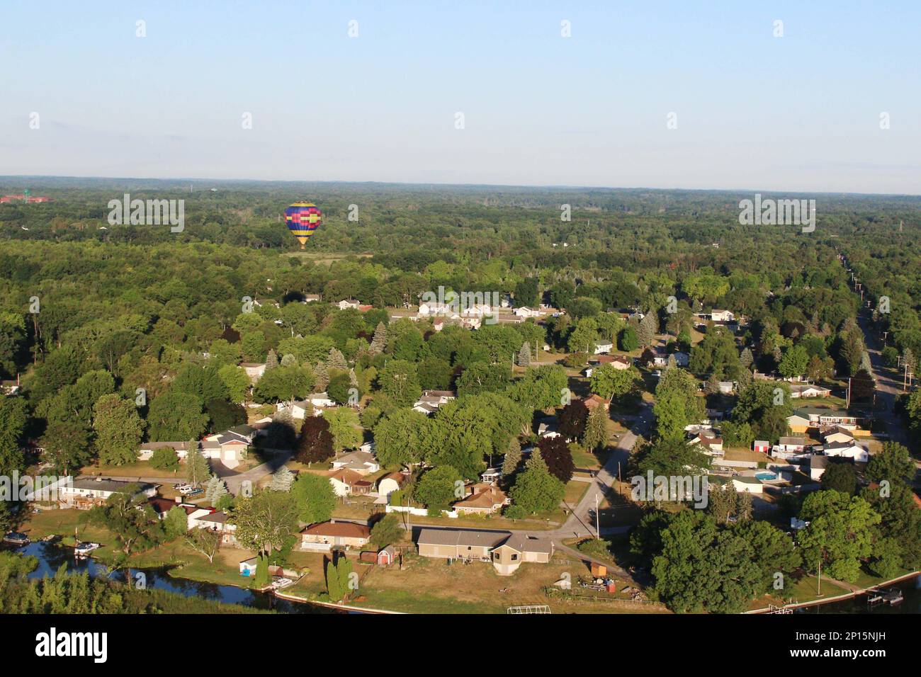 A balloon is seen over Jackson, Mich., before the Hot Air Jubilee on ...