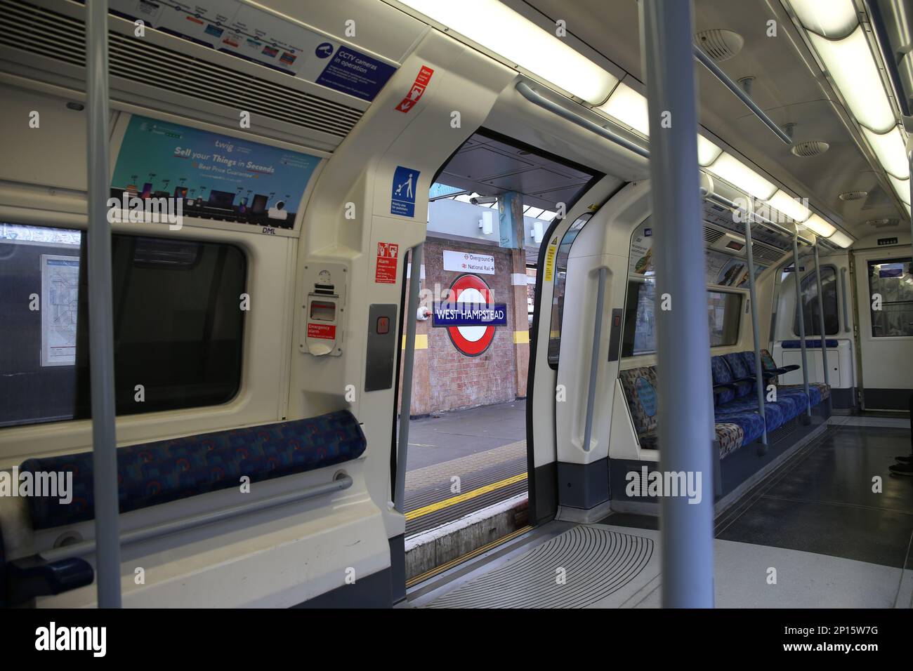 A general view of the signage of the West Hampstead Underground Station ...