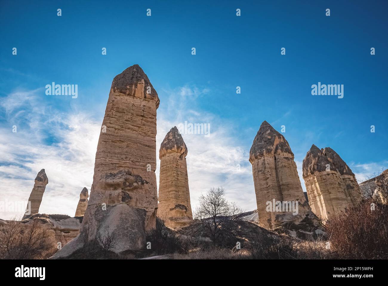 Love valley in Cappadocia. Popular travel destination in Turkey Stock ...