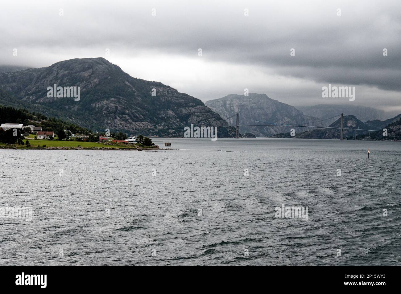 Stavanger city bridge, a cable bridge to the city's islands, with the ...