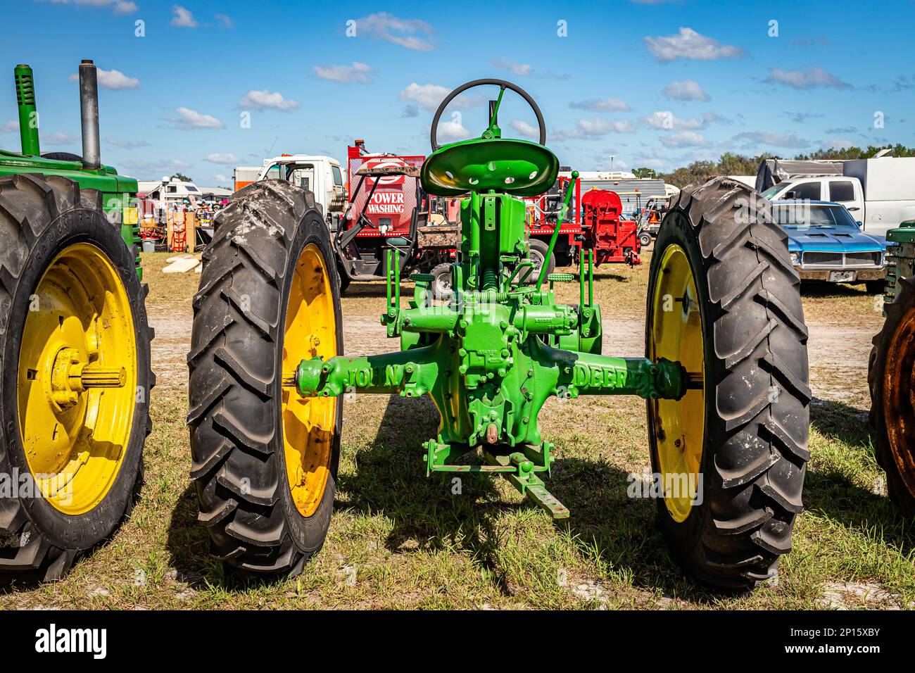Fort Meade, FL - February 24, 2022: Low perspective rear view of a 1941 ...