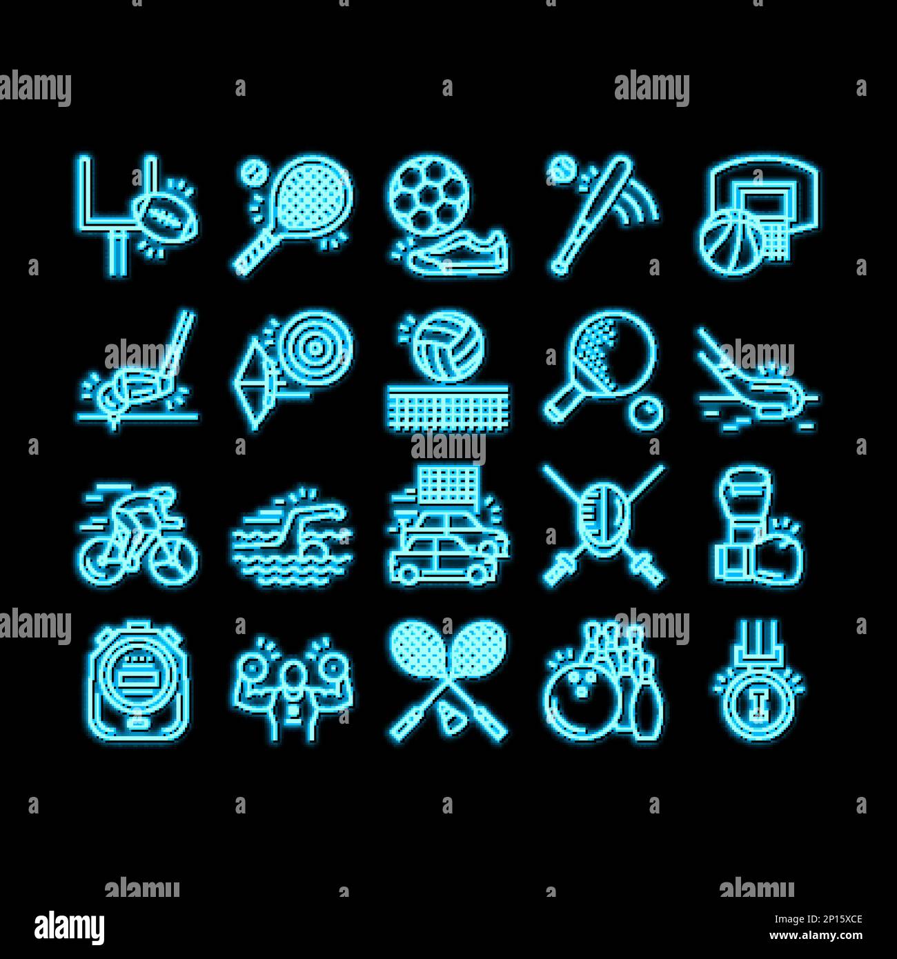 Sport Active Competitive Game neon glow icon illustration Stock Vector ...