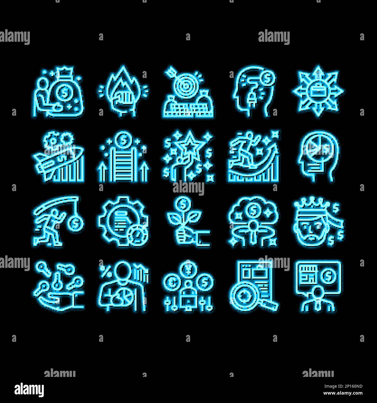 Business Motivation neon glow icon illustration Stock Vector Image ...