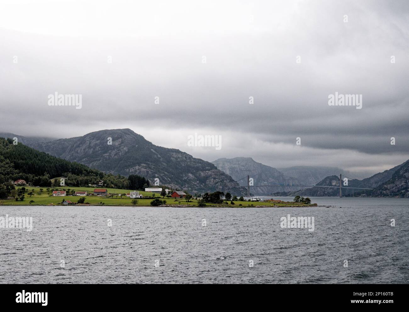 Stavanger city bridge, a cable bridge to the city's islands, with the ...