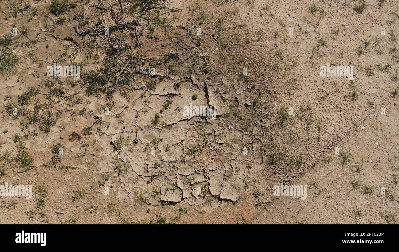 Climate change drought land. Global warming issue, cracked mud in the ...