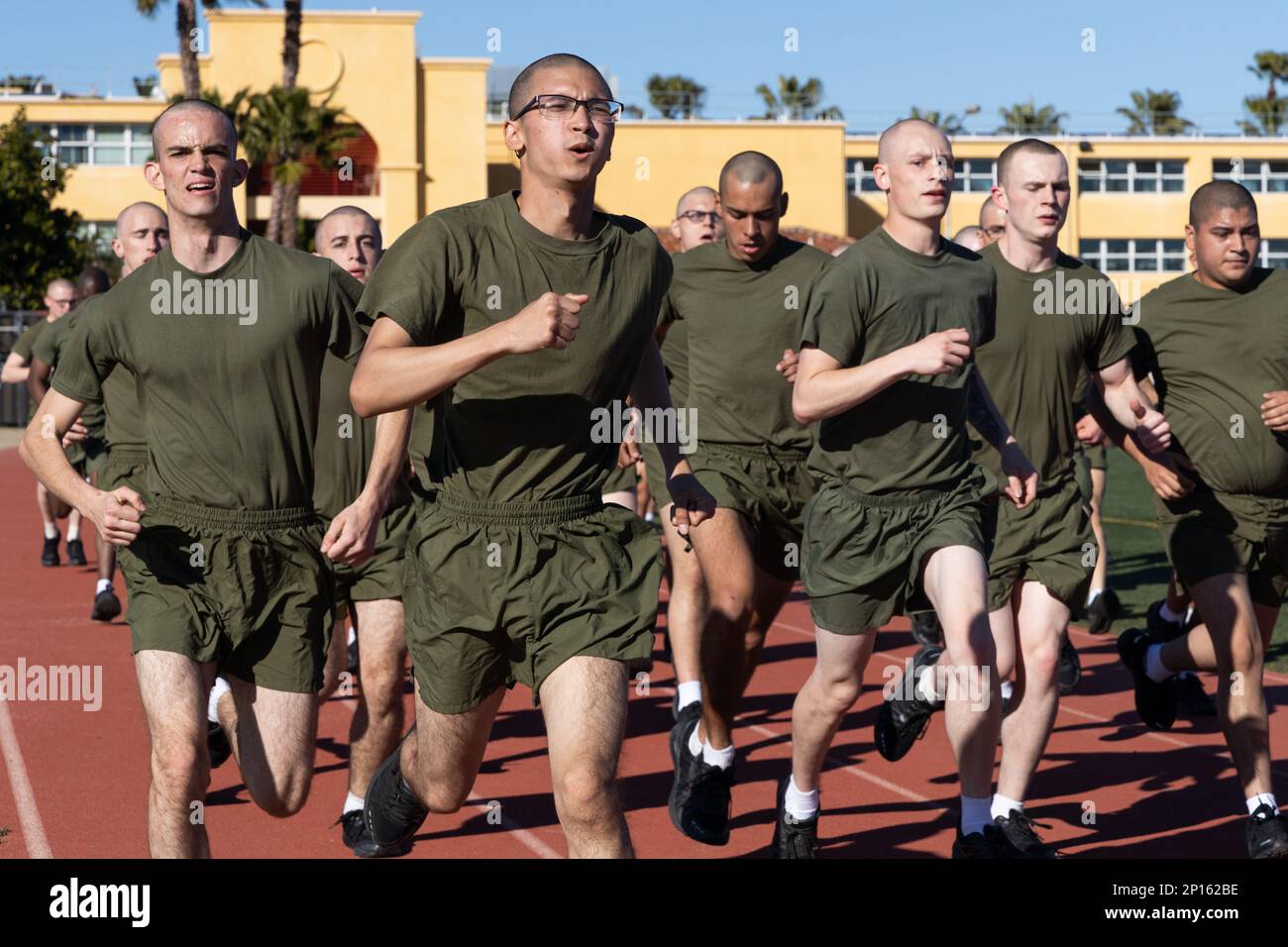 U.S. Marine Corps recruits with Kilo Company, 3rd Recruit Training ...